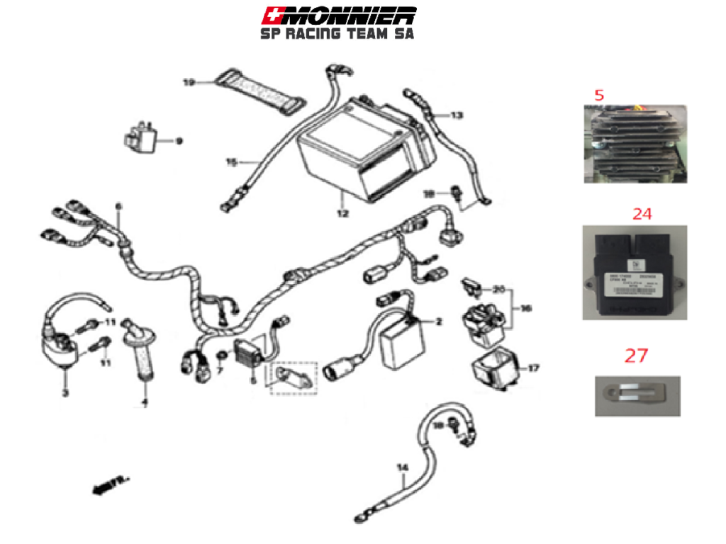XRF 450 – Electricité / faisceau – SP Racing Team SA