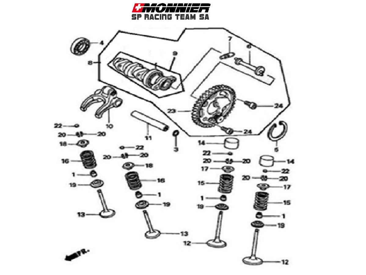 XRF 450 – Soupapes / arbre à cames – SP Racing Team SA